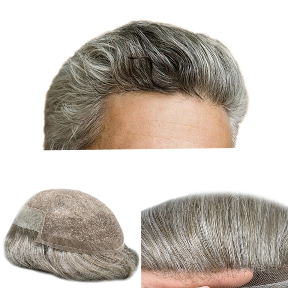 French Lace Front Mens Toupee Poly Skin Hairpieces Human Hair ...