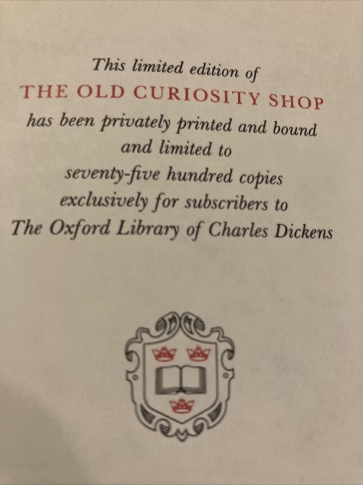 Franklin Library: CHARLES DICKENS: OLD CURIOSITY SHOP: OXFORD ...