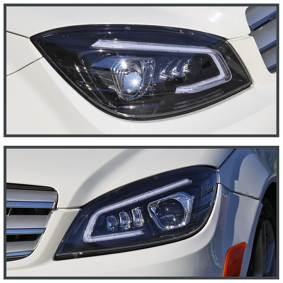 Full LED For 2007-2010 Benz W204 C-Class C300 C350 Headlights ...