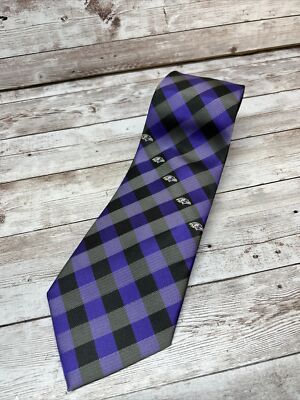 Baltimore Ravens Plaid Check Licensed NFL Sport Football Purple Necktie ...