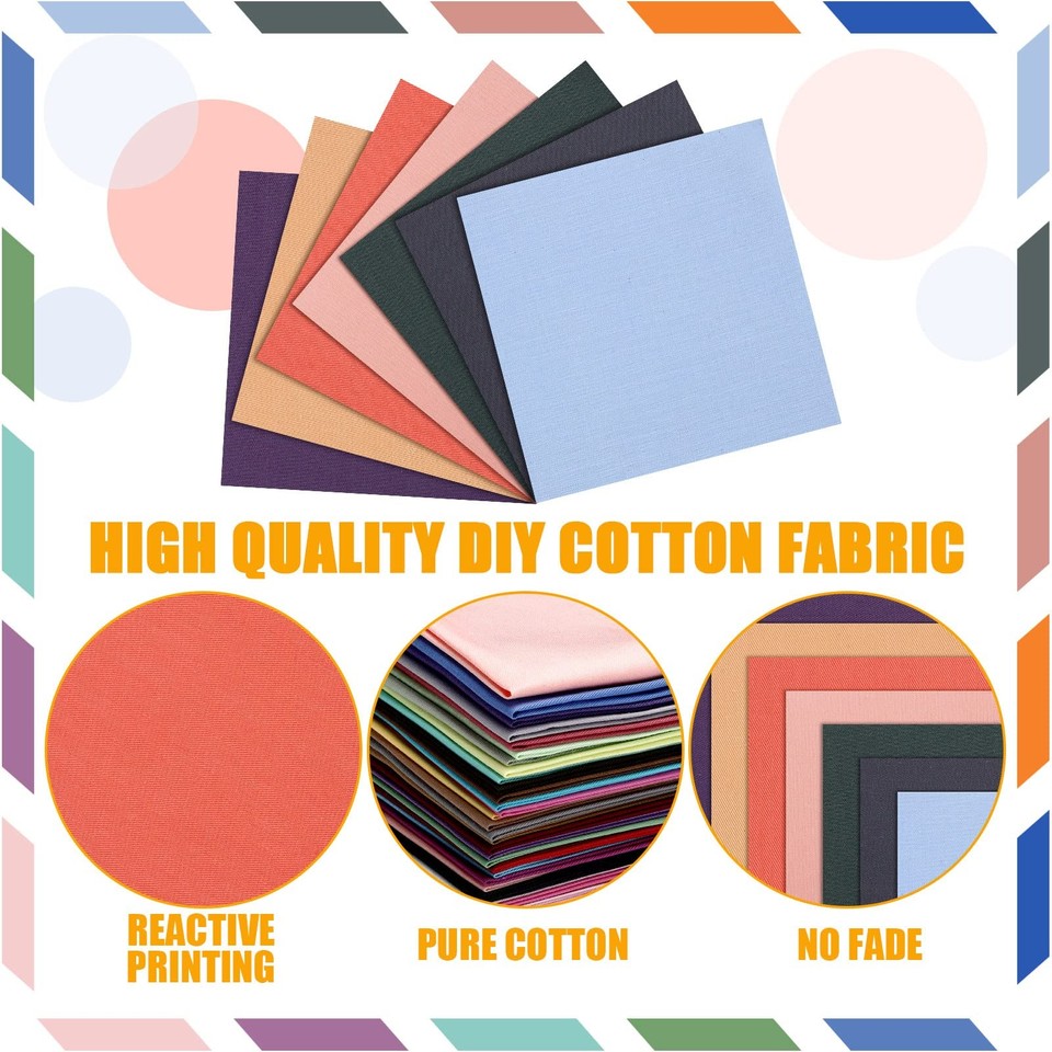 Multicolor Cotton Fabric Squares 300 PCS 4x4 inch 100 Colors for Sewing ...