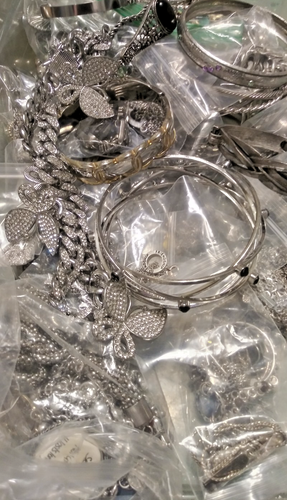3 LB Grab Bag of ALL SILVER TONE Jewelry. all Wearable. Untested. | eBay