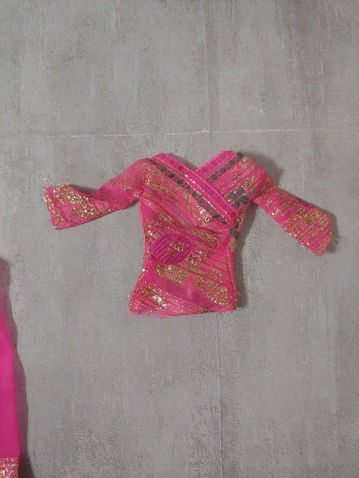 Barbie Doll Outfit Bright N Brocade #1786 Pink & Gold Metallic Outfit ...