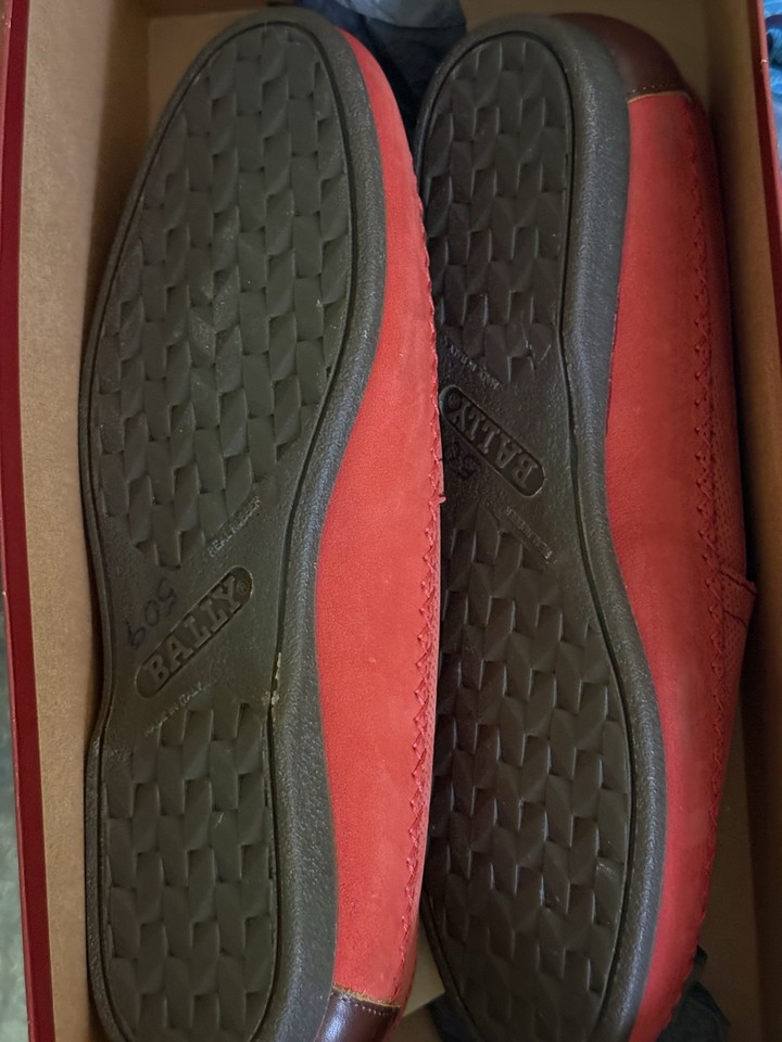 BALLY Red Dress shoes Loafers "PIMP” burgundy Maroon suede and calf ...