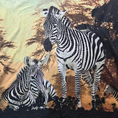Allstar Clothing Embellished Zebra Tee T Shirt Top Adult Women's Size S ...
