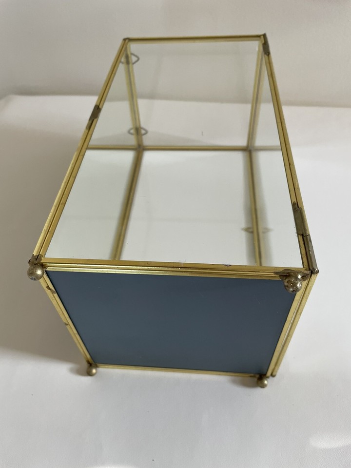 Vintage GLASS ALL AROUND Mirrored DISPLAY CASE BOX Horizontal | eBay
