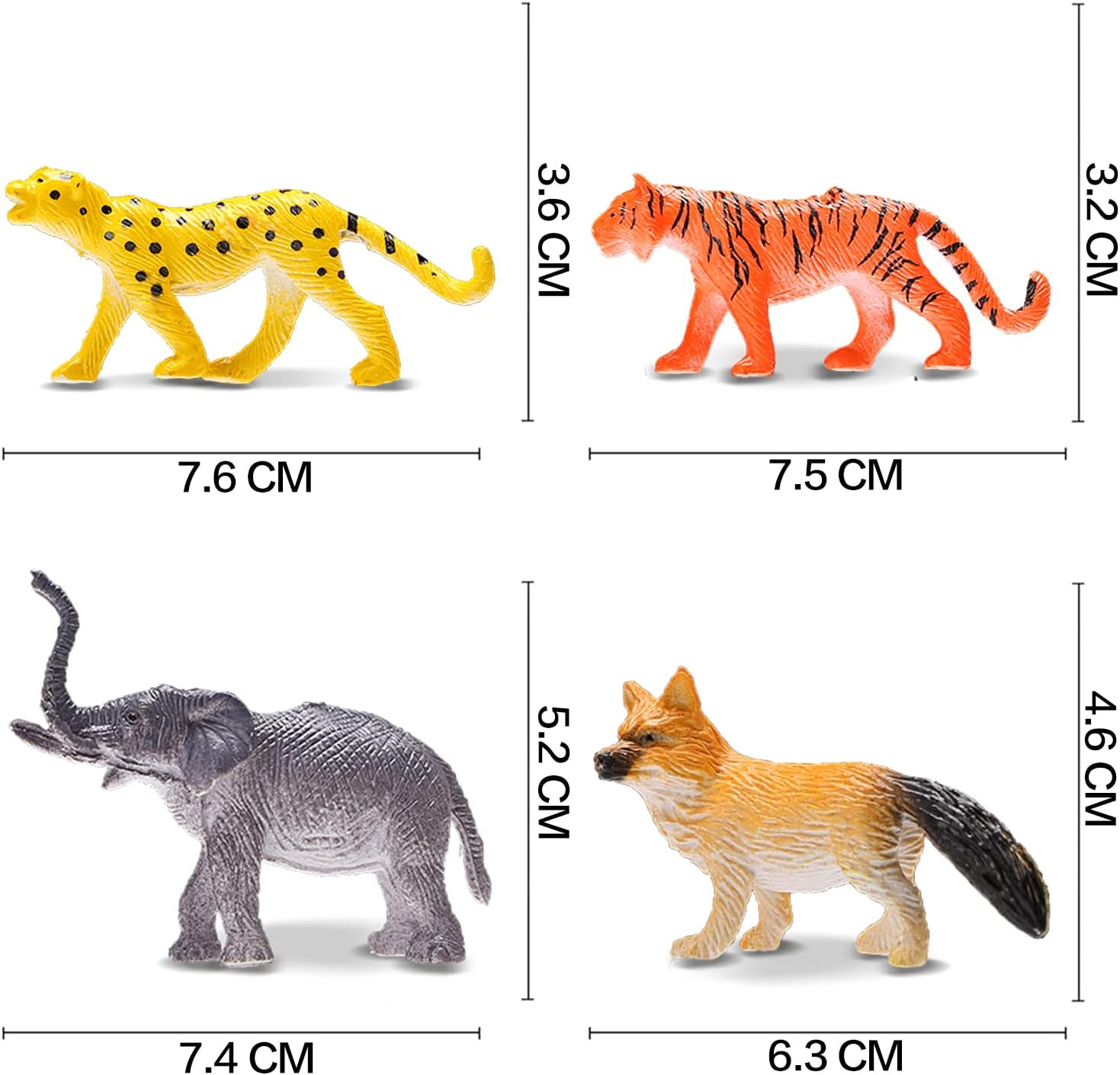 Animal Toy, 64 Pack Mini Wild Jungle Realistic Plastic Animals Figure ...