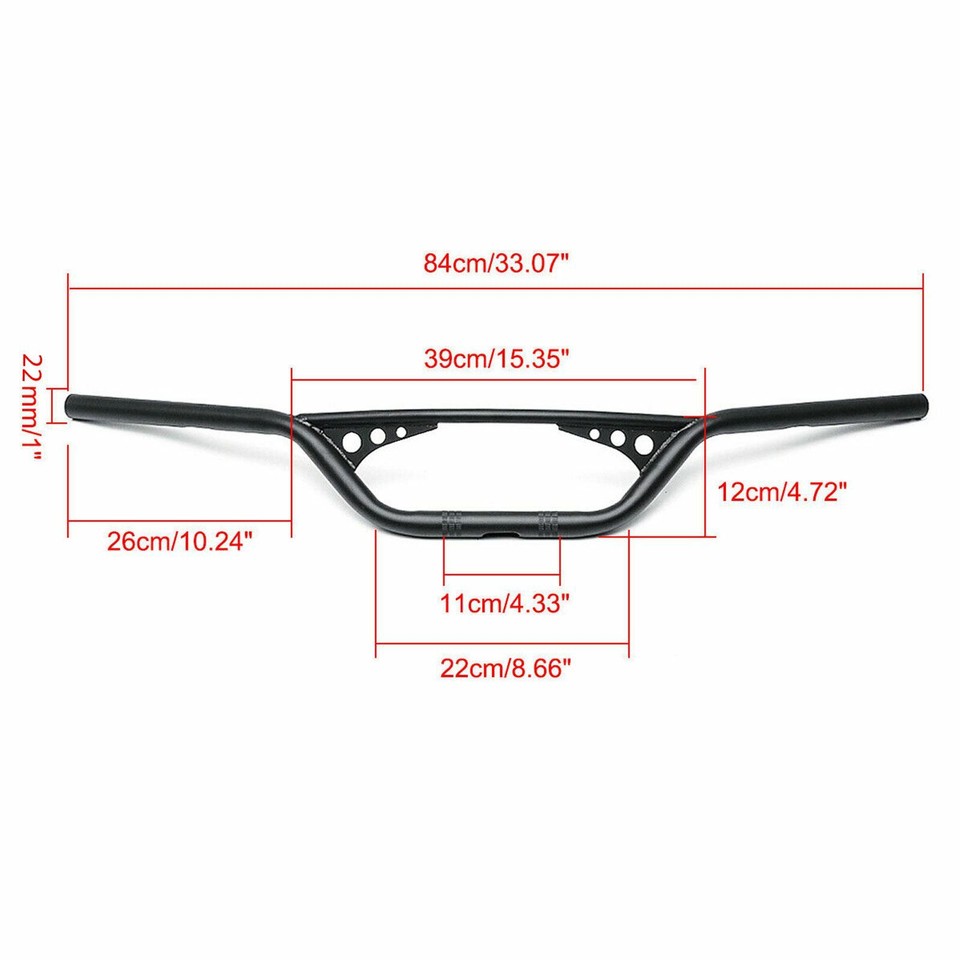 7/8'' 22mm Moto Motorcycle Cross Bar Handlebars - with holes - Chrome ...