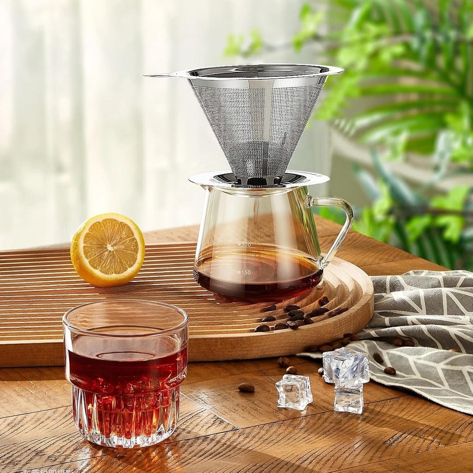 Pour over Coffee Dripper Slow Drip Paperless Coffee Filter Pour over ...