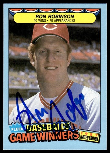 1987 Fleer Game Winners Ron Robinson Auto Cincinnati Reds #38 Signed | eBay