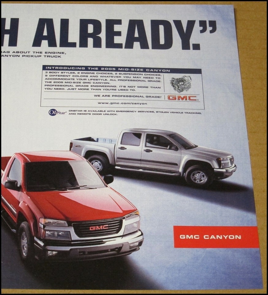 2004 GMC Canyon Pickup Truck Print Ad Vintage Car Auto Advertisement 8 ...