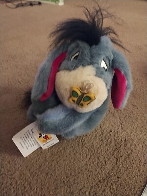Disney World Winnie the Pooh Talking Eeyore Donkey Butterfly Plush ...