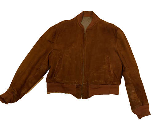 1970's Vintage Distressed Suede Leather Jacket Size Medium Dupont ...