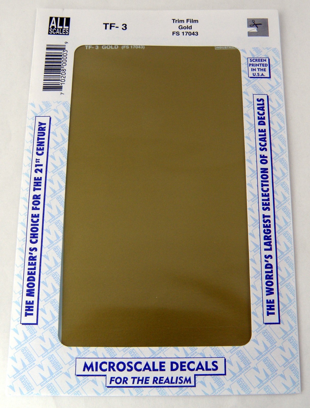 All Scales Black Trim Film Gold FS 17043 Decal Sheet - Microscale #tf-3 ...
