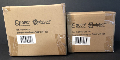 2 New In Box Epoca Ecolution Micro Popcorn Popper 3 Qt 1.5 Qt Red ...