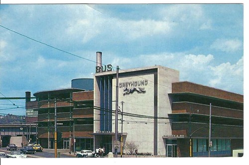 CB-145 PA, Pittsburgh Greyhound Bus Station Exterior Chrome Postcard ...