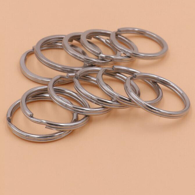10X 10~38mm Brass Stainless Steel Split Rings Double Loop Key Ring ...