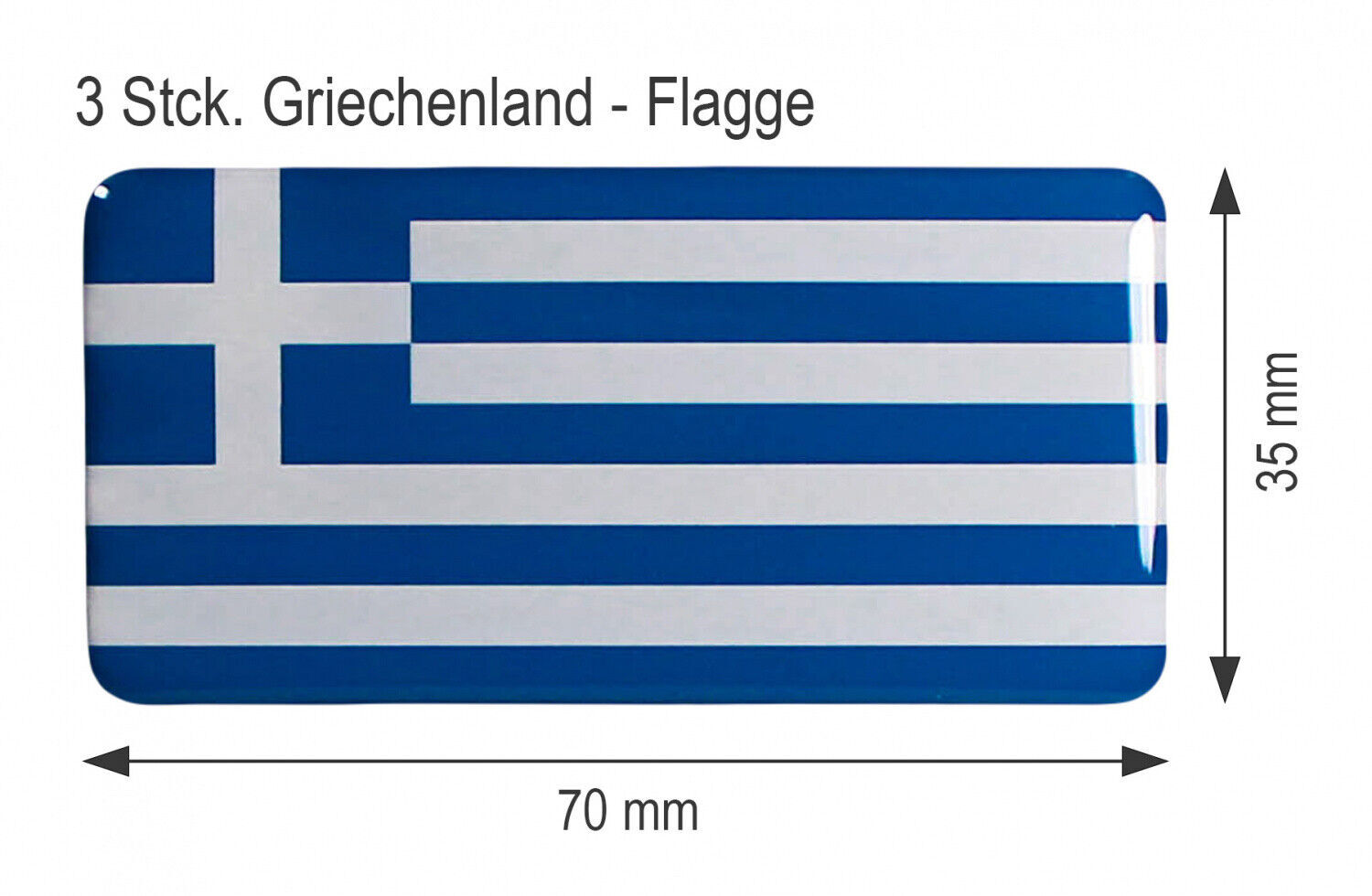 Greece flag sticker 3D decor sticker set for car motorcycle: set of 3 ...