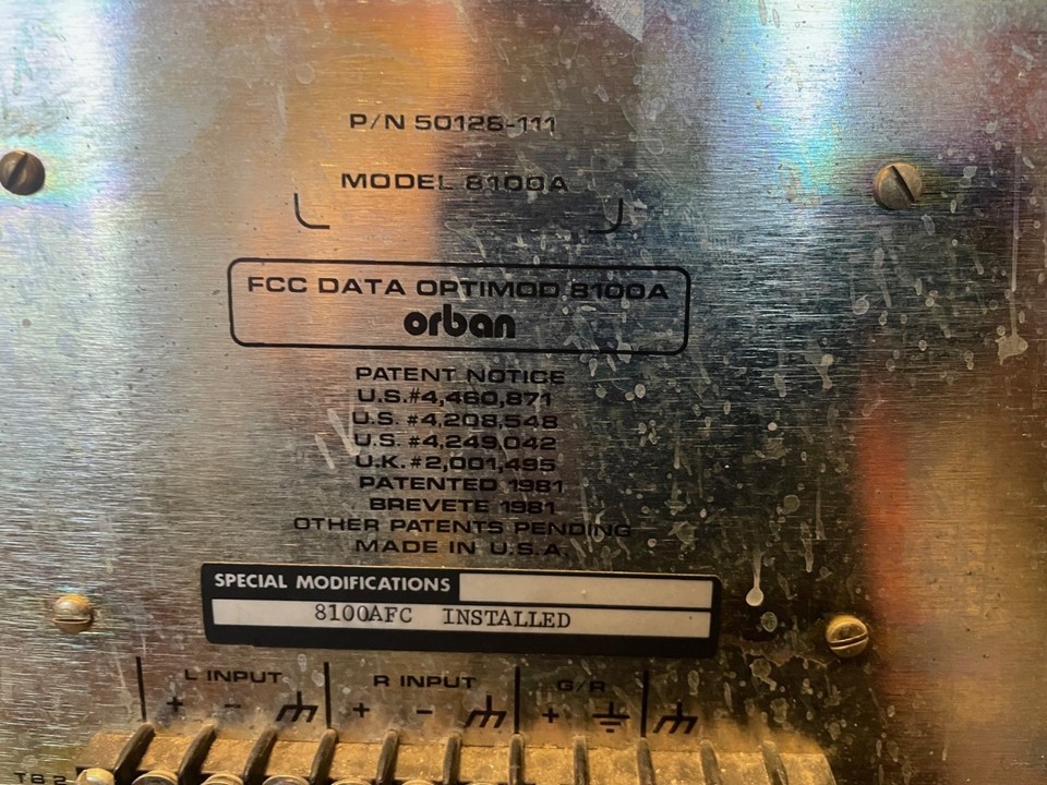Orban Optimod 8100A w. 8100A/ST FM-Radio Audio Processor -Used ...