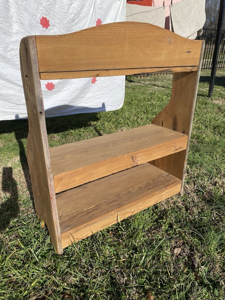 Antique Wooden Primitive Bucket Bench | eBay