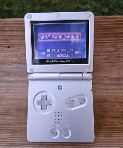 Nintendo Gameboy Advance GBA SP Platinum Silver Handheld System AGS-001 ...