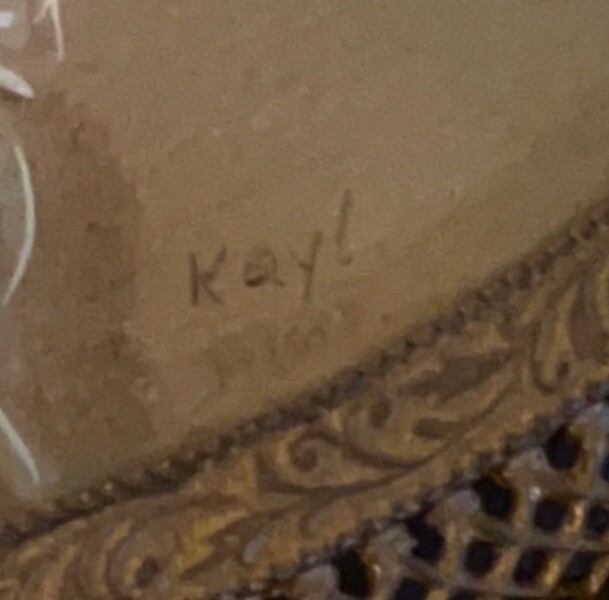 Antique Victorian Hand Painted Signed KAYL Framed Miniature Portrait ...