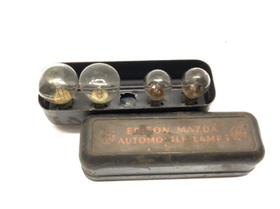 Rare Vintage Edison Mazda Automobile Lamps Case w 4 Bulbs | eBay