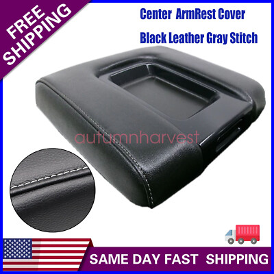 Console Arm Rest Cover Gray Stitch For 2014-2018 Chevy Silverado 1500 ...