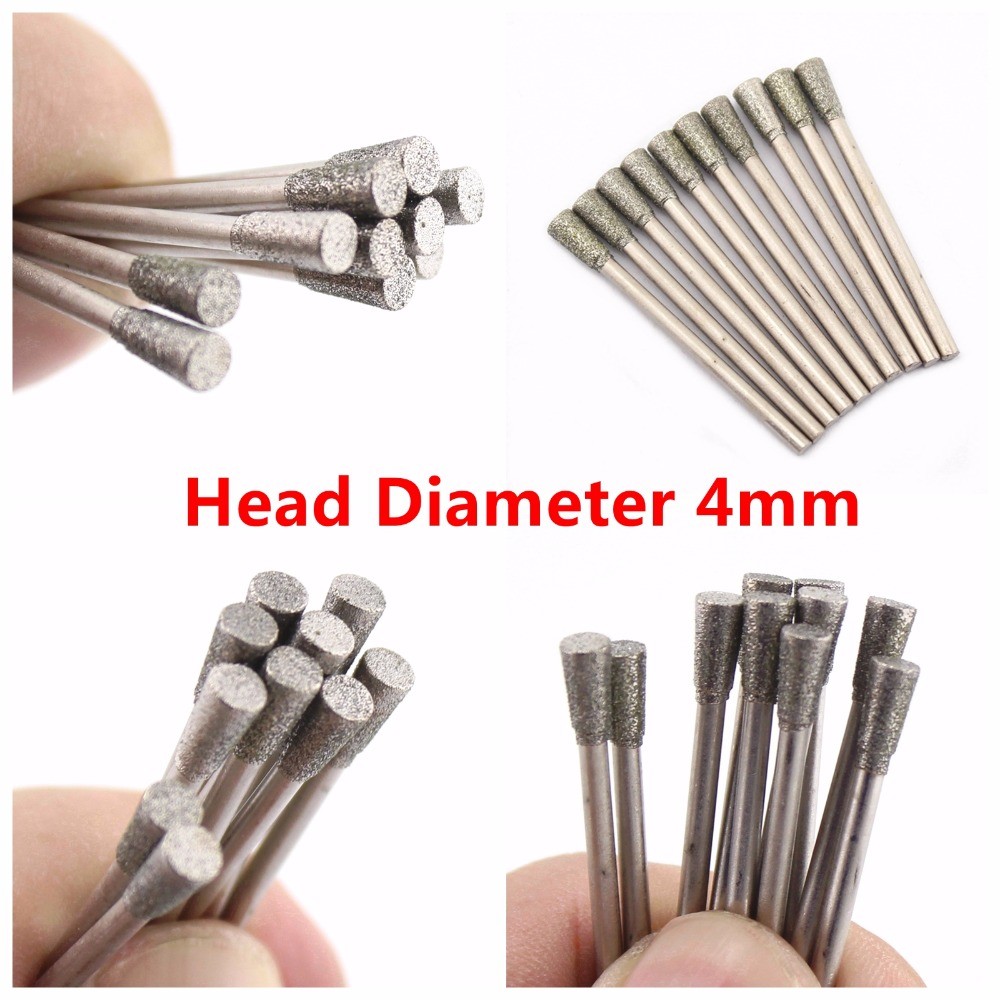 10Pcs 1-8 mm Diamond Inverted Cone Burr Grinding Bits Burrs | eBay
