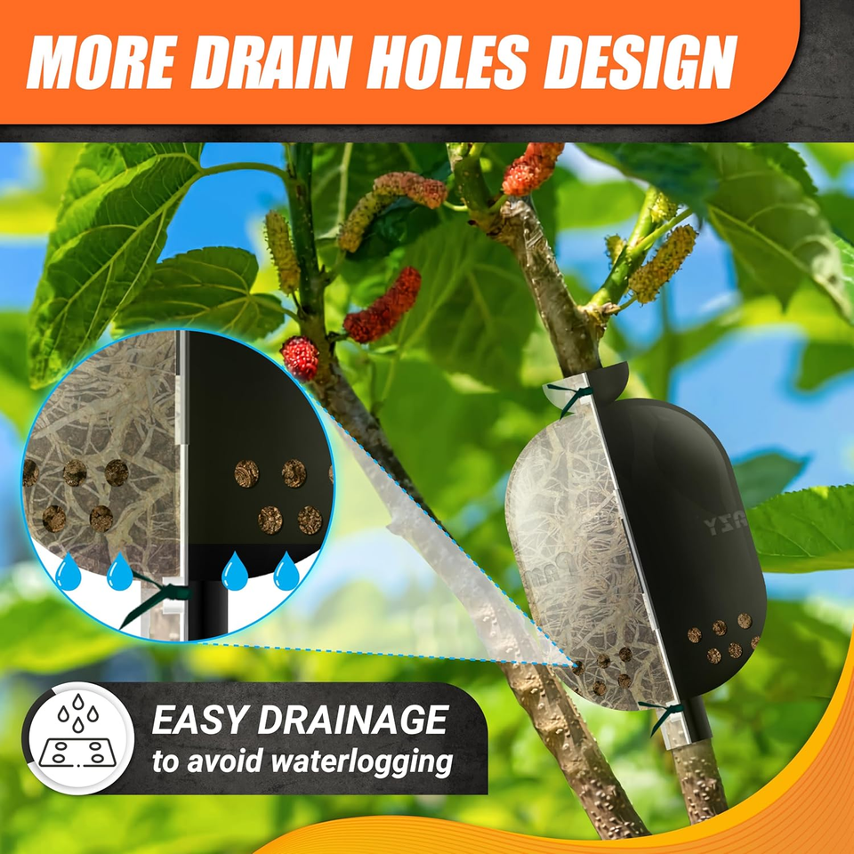 [Upgraded] 9Pcs Tree Root Growing Box with Drain Holes, Half ...