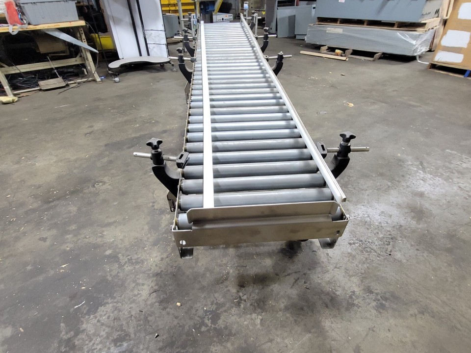 Conveyor Rolling Ramp Gravity Angled 28" - 18" H 19" Rollers 9ft Long ...