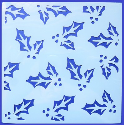 Flexible Stencil *HOLLY BACKGROUND* Christmas Leaves Card Making 14cm x ...