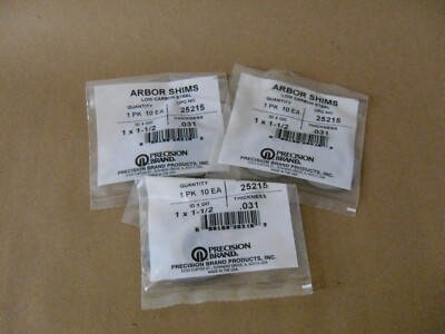 (3 Packs of 10) ARBOR SHIMS 25215 1x1-1/2 , .031" THICKNESS | eBay