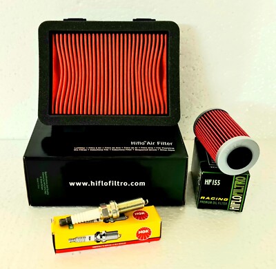 FULL SERVICE KIT KTM DUKE 390 2017-2023 HIFLO OIL AIR FILTERS NGK SPARK ...