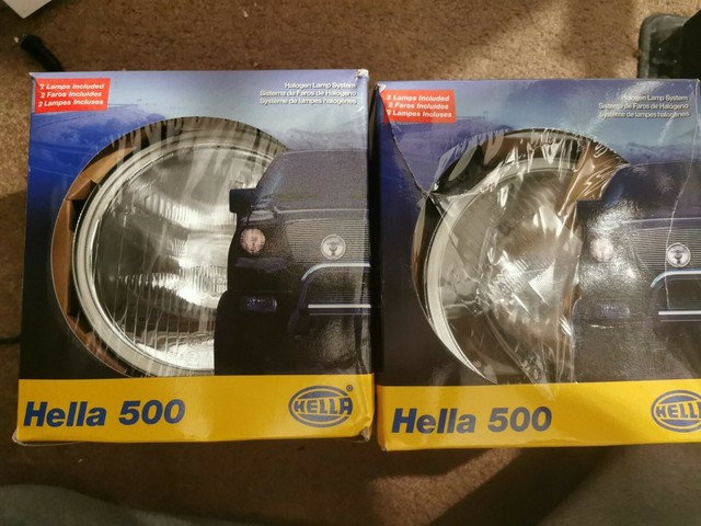 Pair of 2 HELLA 500 Series Fog Light Lamp Stone Rock Cover Shield White ...