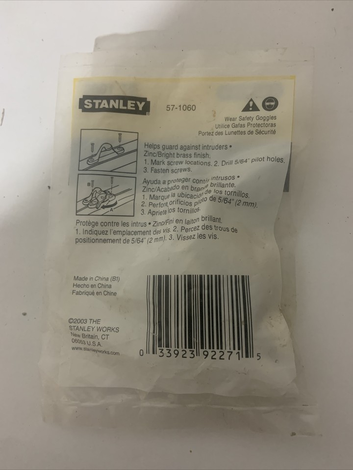 STANLEY Sash Lock Bright Brass Finish 57-1060 DP57-1060 | eBay