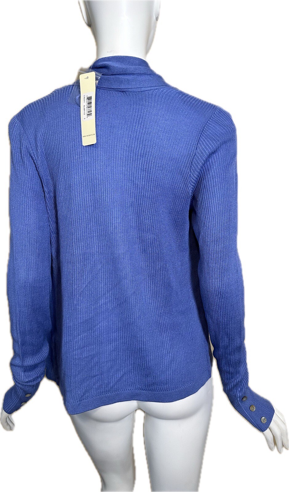 Cyrus Open Front Button Sleeve Cardigan Periwinkle Blue Women’s Small ...