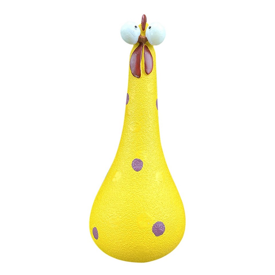 Resin Color Big Eye Chicken Sculptures Reusable Art Crafts Garden ...