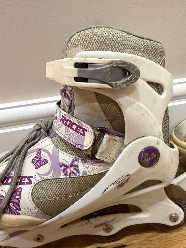 QUALITY ROCES COMPY GIRL INLINE Roller Skates ADJUSTABLE SIZE UK 4-7 | eBay
