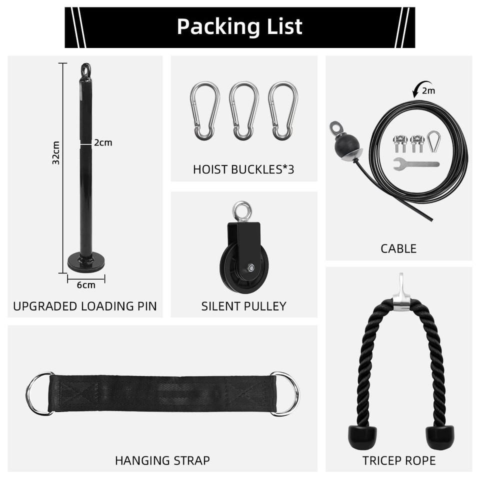 LAT and Lift Pulley System, Weight Cable Machine for Power Cage & Squat ...