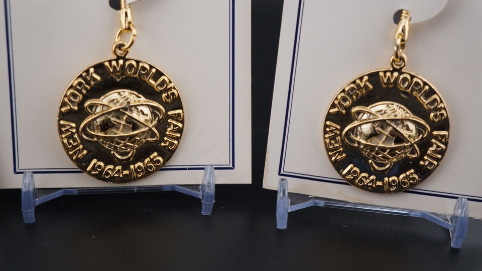 Vintage 1964 1965 New York Worlds Fair Unisphere Keychain Metal x 4 Old ...