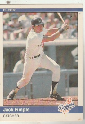 FREE SHIPPING-MINT-1984 Fleer #99 Jack Fimple Dodgers PLUS BONUS CARDS ...