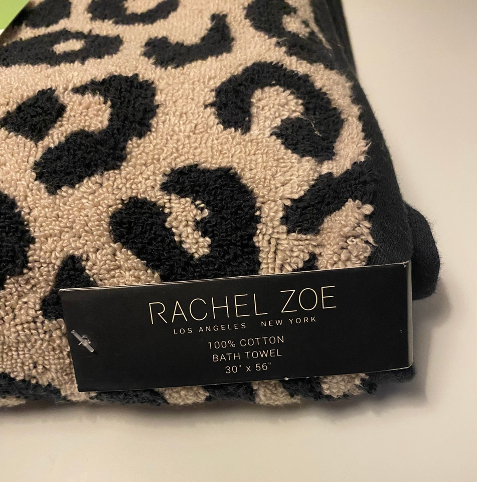 Rachel Zoe Cheetah Leopard Print Bath Towel 100% Cotton 30x56 in NEW | eBay