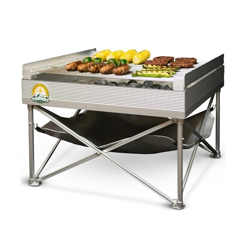 Fireside Outdoor Pop-Up Portable Fire Pit Grill - Camping Charcoal ...