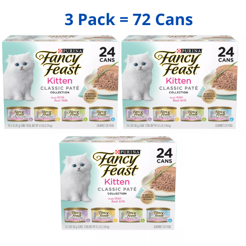 Fancy Feast® Kitten Classic Pate Wet Cat Food- Variety Pack, 3Oz, 72Ct ...