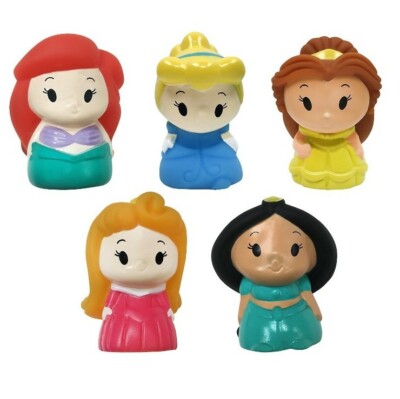 DISNEY PRINCESS VINYL FINGER PUPPET SET/5 CINDERELLA JASMINE ARIEL ...