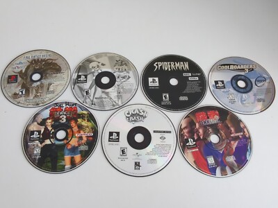 PlayStation PS1 Game Disc Lot Spider-Man CTR Tekken 2 3 Crash Bash ...