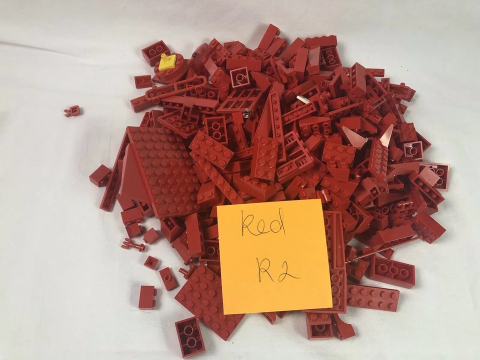 One Pound LEGO 1lb Bulk Red Blocks Of Variety Pieces Authentic Building ...