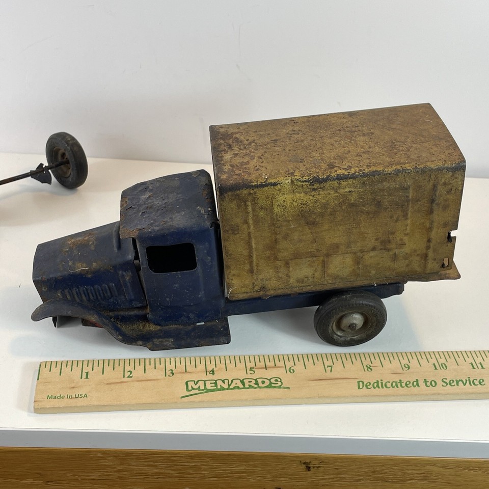 Vintage Metalcraft Pressed Steel Box Truck For Restoration W Goodrich ...