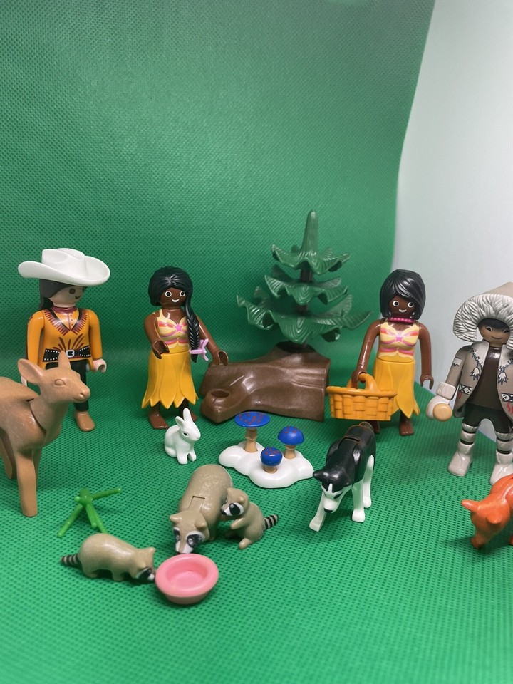 Playmobil Bundle Wild Animals People Indian Cowboy Eskimo Tree Western ...